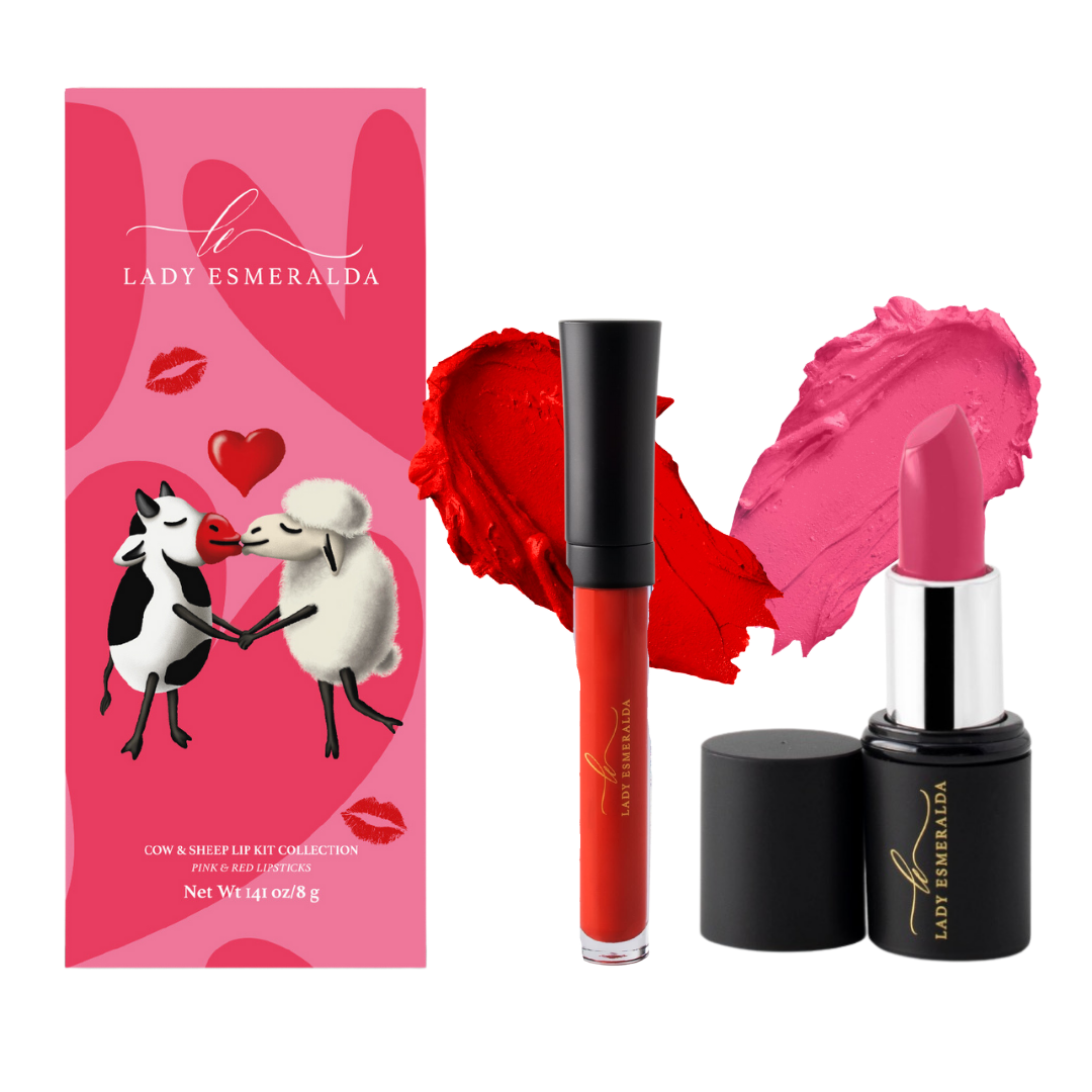 Cow & Sheep Pink & Red Lip Kit – LadyEsmeralda Cosmetics